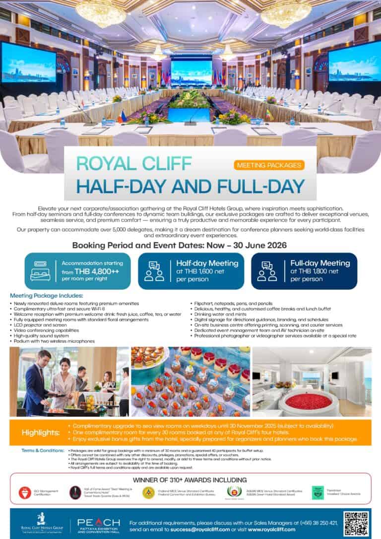 ROYAL CLIFF HALF-DAY AND FULL DAY MEETING PACKAGES - Royal Cliff Hotels ...